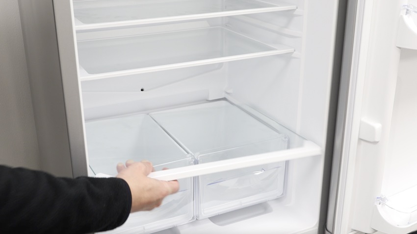 How to Replace a Fridge Freezer Bottom Shelf Cover Plastic Trim - Indesit
